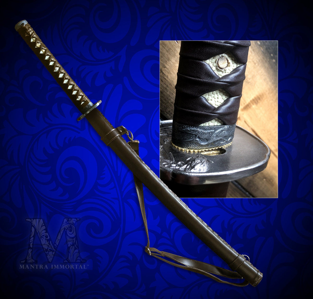 Samurai Sword - Functional, Shoulder-Slung "Clan Sakai" Katana with Fr ...